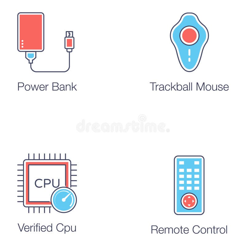 Hardware Devices Flat Icons Pack Stock Illustration - Illustration of ...