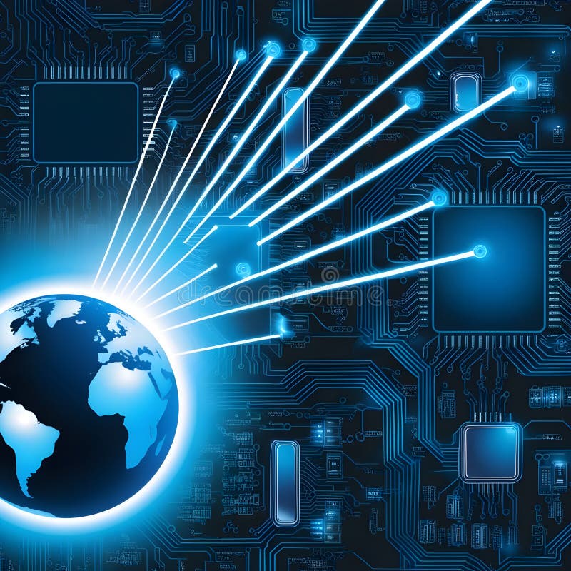 Hardware Digital Processor Circuit Hologram. Tech Concept Stock ...