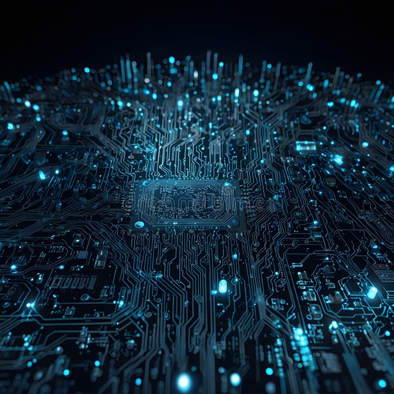 Hardware Digital Processor Circut Hologram. Tech Concept. Stock ...