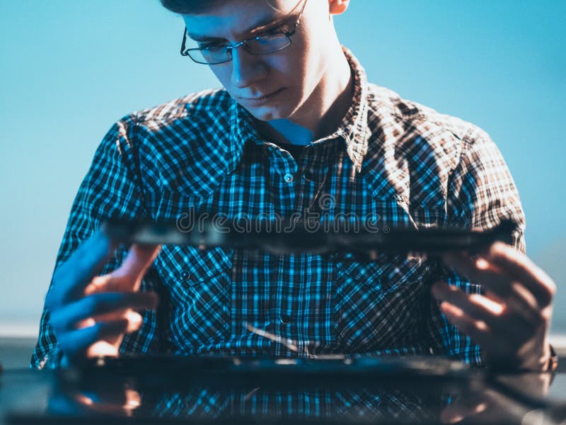 Hardware Engineering Computer Science Technician Stock Image - Image of ...