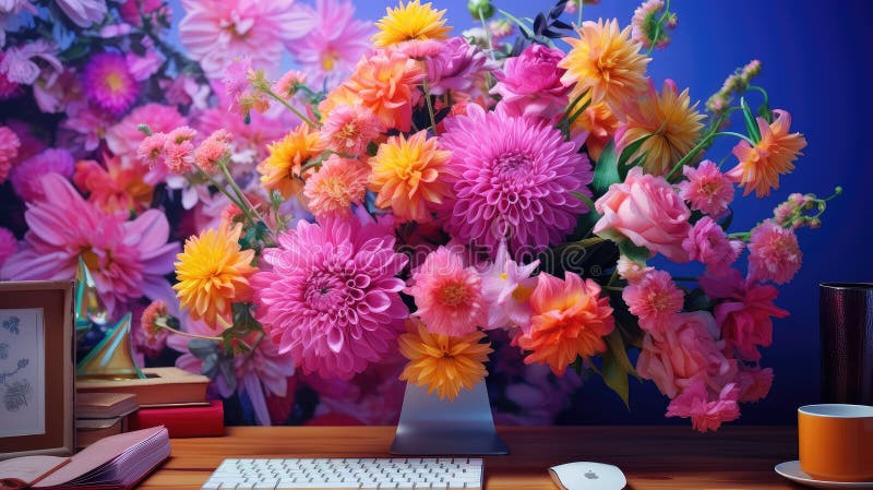 Hardware flowers computer stock illustration. Illustration of computer ...