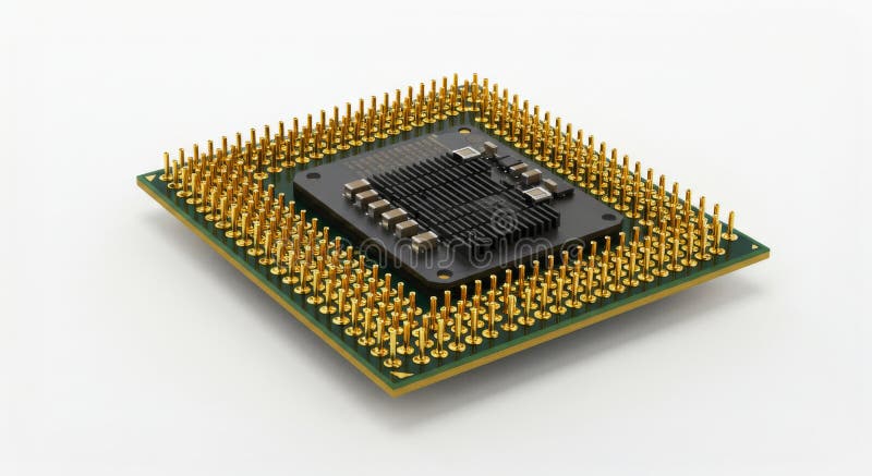 Hardware Graphic Border White Background CPU a Detailed Closeup of a ...