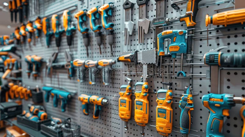 Hardware and Hand Tools Displayed on Store Wall for Home Improvement ...
