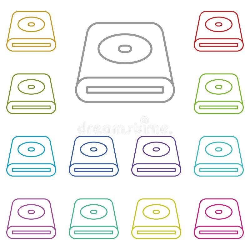 Hardware, Hard Disk Multi Color Icon. Simple Thin Line, Outline Vector ...