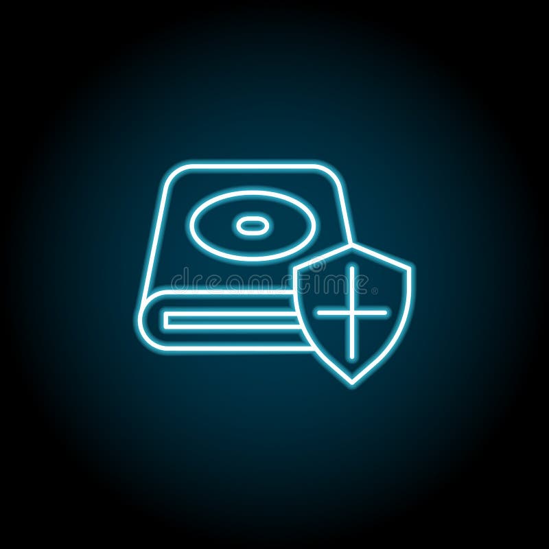Hardware, Hard Disk, Security Neon Icon. Simple Thin Line, Outline ...