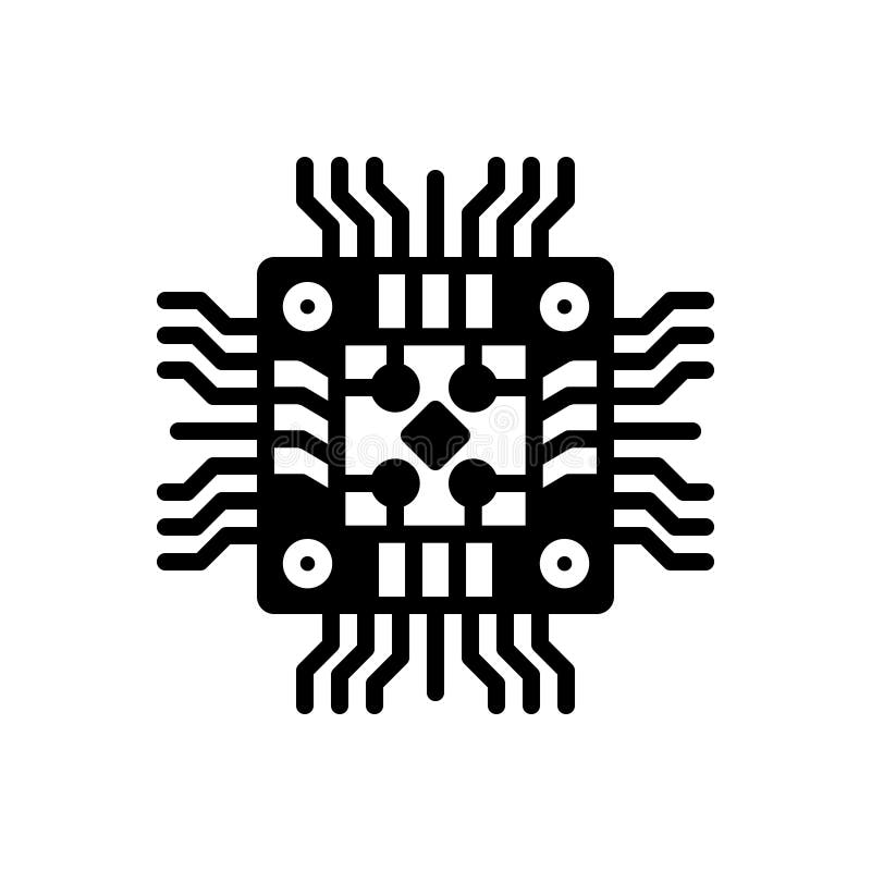 Black Solid Icon for Hardware, Storage and Motherboard Stock Vector ...