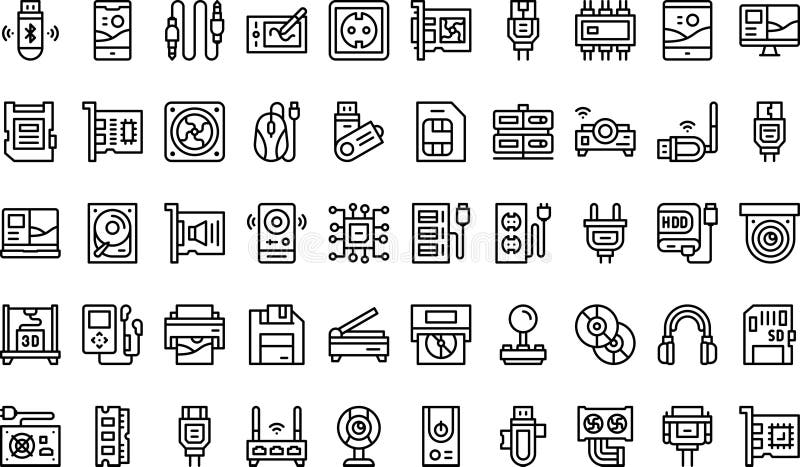 Hardware Icons Collection is a Vector Illustration with Editable Stroke ...