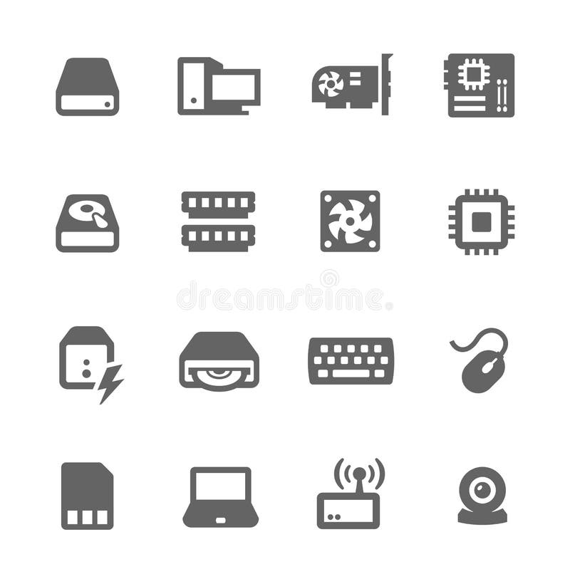 Hardware Icons stock vector. Illustration of memory, circuit - 46724092