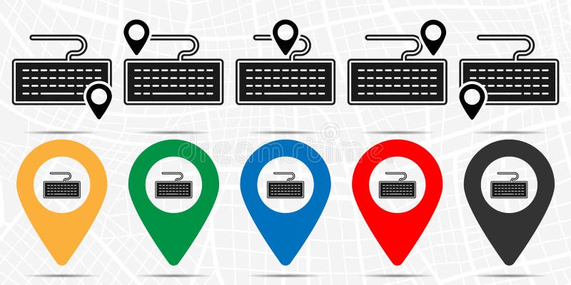 Keyboard and Location Pin As Vector Illustration Stock Vector ...
