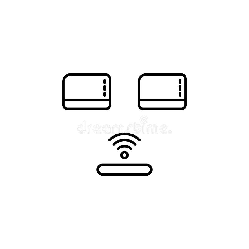 Hardware Lan Wifi Connection Icon Simple Thin Line Outline Vector Of Hardware Icons For Ui