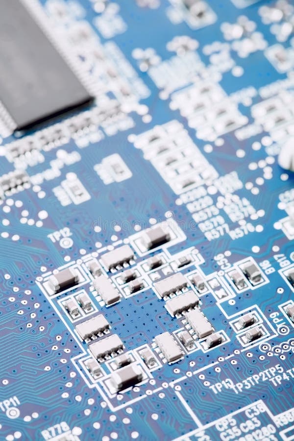 Computer Chip and Circuit Board Stock Photo - Image of binary, detail ...