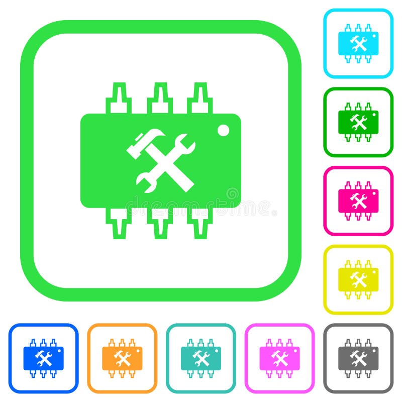 Hardware Maintenance Vivid Colored Flat Icons Icons Stock Vector ...