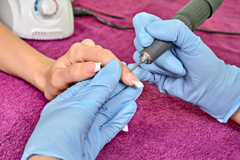 Hardware Manicure with Using Electric Machine Stock Photo - Image of ...