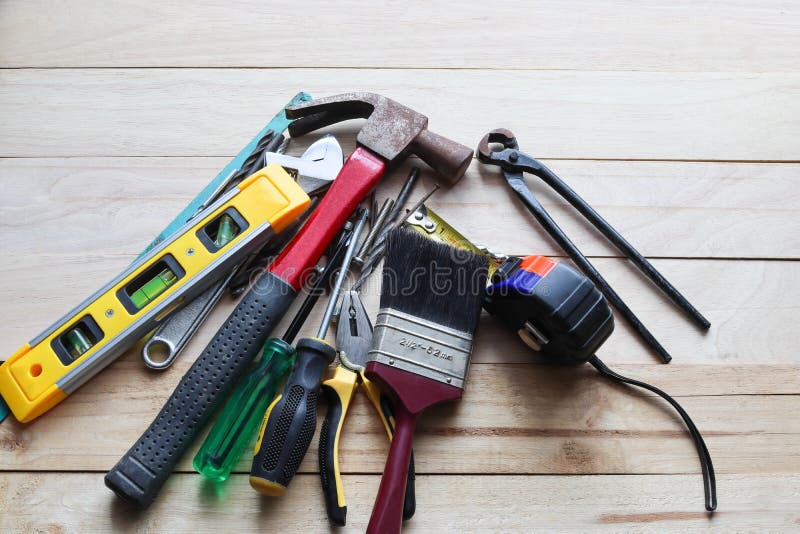 Hardware and Many Different Tools Basic Instruments in General Mechanic ...