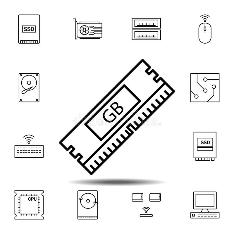 Hardware, Memory, Ram Icon. Simple Thin Line, Outline Vector Element of ...