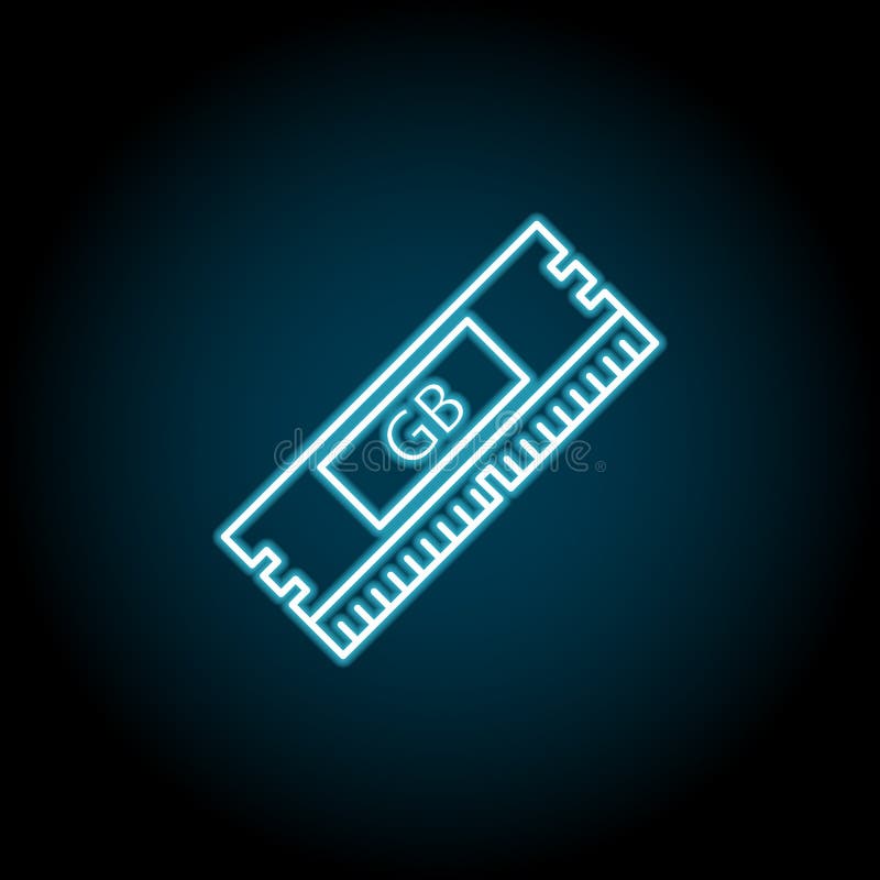 Hardware, Memory, Ram Neon Icon. Simple Thin Line, Outline Vector of ...