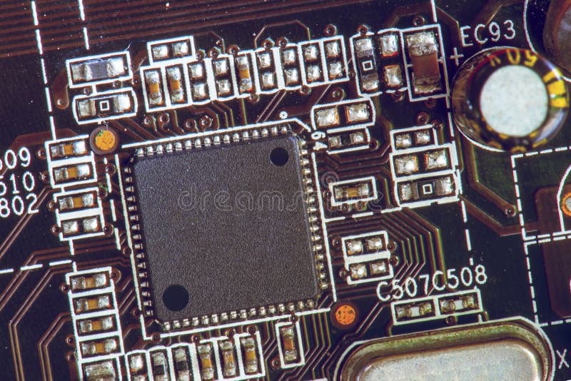 Hardware Microchip Processor Circuit Board Computer Stock Image - Image ...