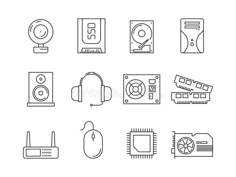 Computer Hardware Symbols Stock Illustrations – 3,732 Computer Hardware ...