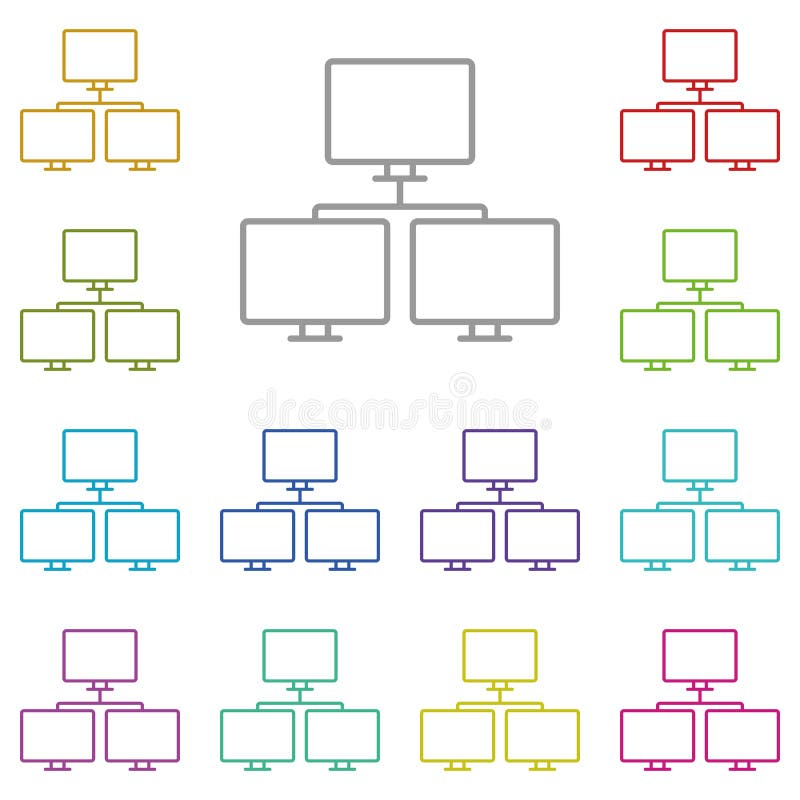 Hardware, Pc, LAN, Server Multi Color Icon. Simple Thin Line, Outline ...