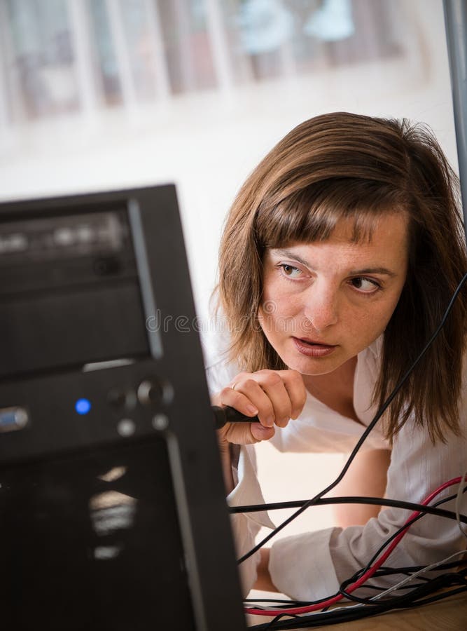Computer Troubles - Angry Business Woman Stock Photo - Image of adult ...