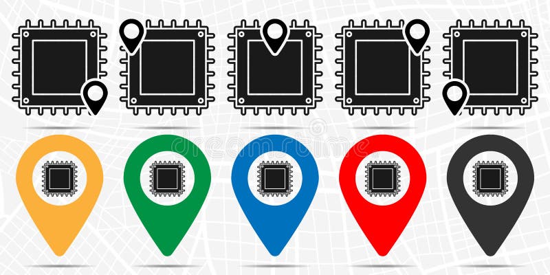 Hardware, Processor, Chip Icon in Location Set. Simple Glyph, Flat ...