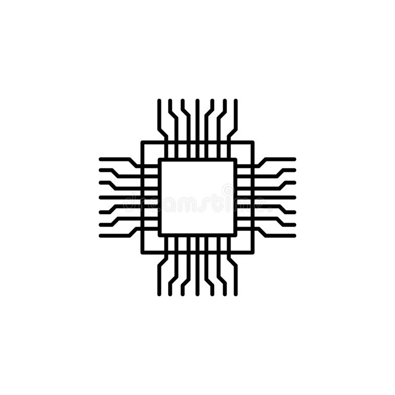 Hardware, Processor, Chip Icon. Simple Thin Line, Outline Vector of ...