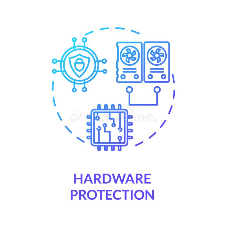 Hardware Protection Concept Icon Stock Vector - Illustration of lineart ...