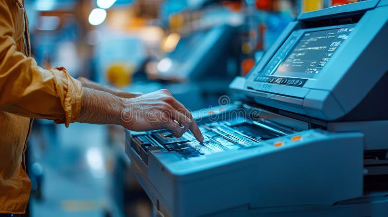 Hardware Repairman Repairing Broken Printer Fax Machine Stock Image ...