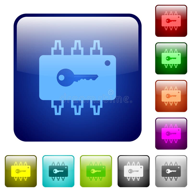 Hardware Security Color Square Buttons Stock Vector - Illustration of ...