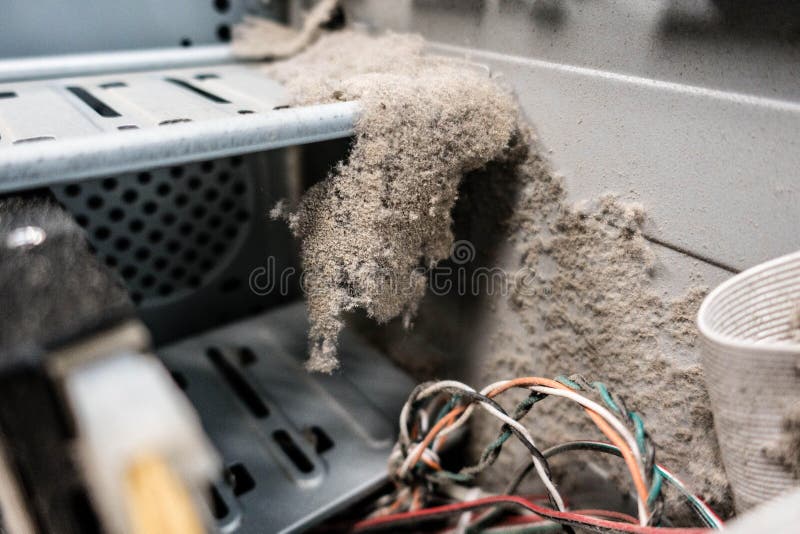 Hardware Service a Scene. Dust Layer Inside the Computer Case Stock ...