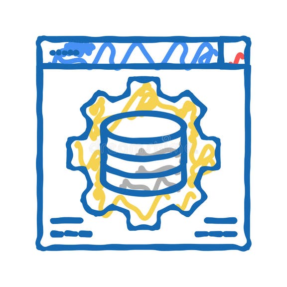 Hardware Solution Digital Processing Icon Doodle Illustration Stock ...
