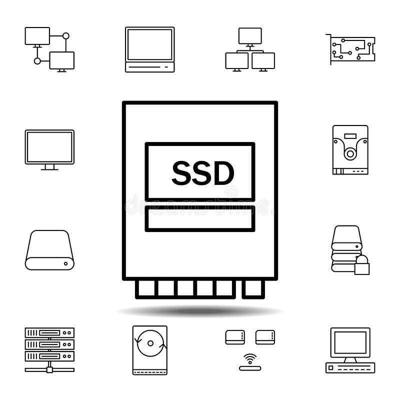 Hardware, SSD, Disk, Hard Icon. Simple Thin Line, Outline Vector ...
