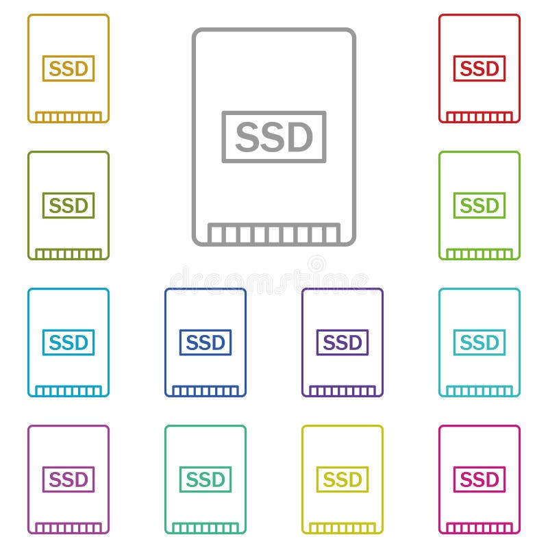 Hardware, SSD, Disk, Hard Multi Color Icon. Simple Thin Line, Outline Vector Of Hardware Icons ...