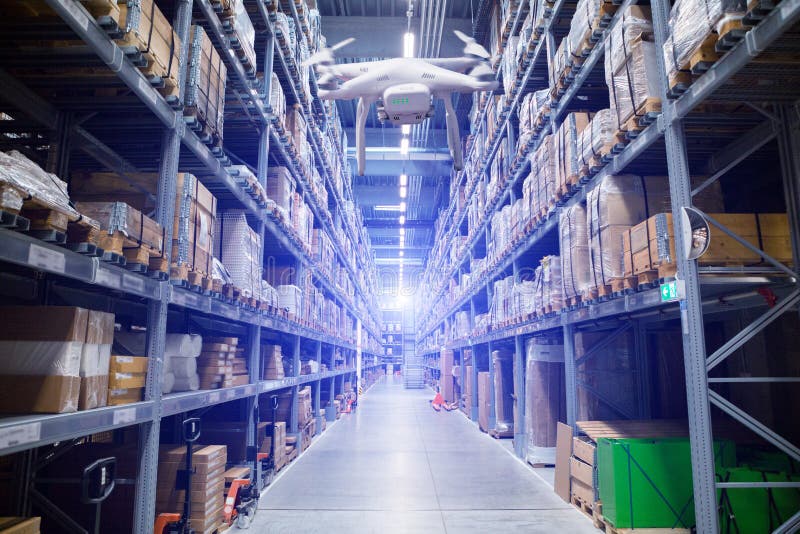 Delivery of Goods by Drones Stock Photo - Image of automation ...