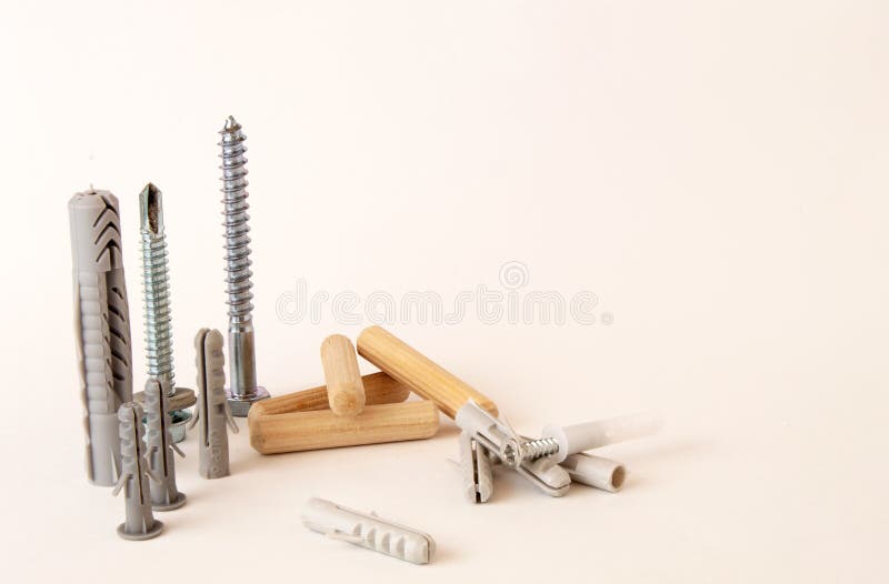 Hardware Store, Dowels and Screws Stock Image - Image of wing, hand ...