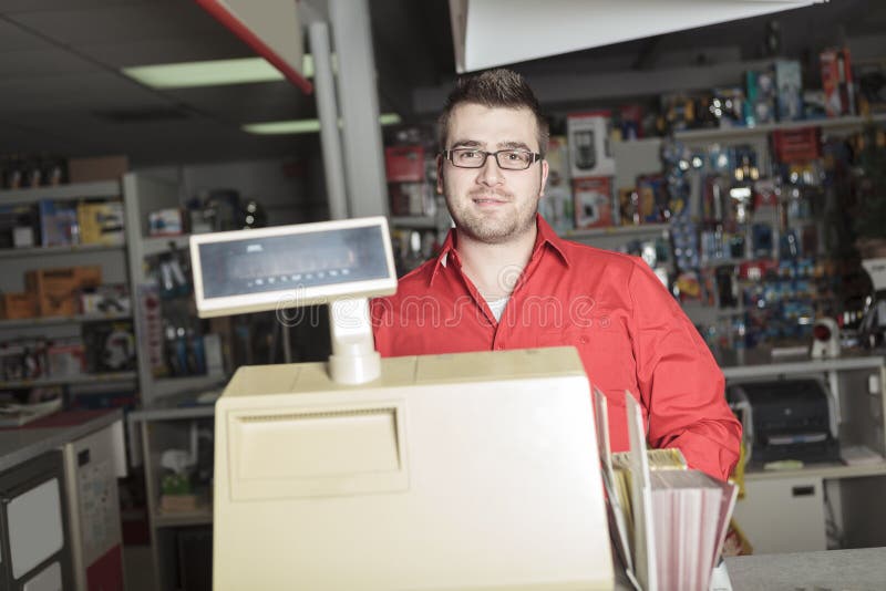 Hardware store employee stock image. Image of occupation - 50822441
