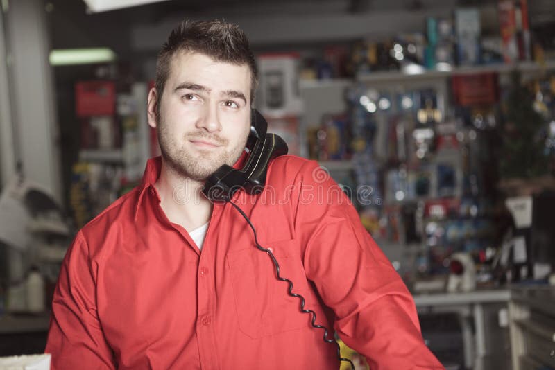 Hardware store employee stock image. Image of equipment - 51247425