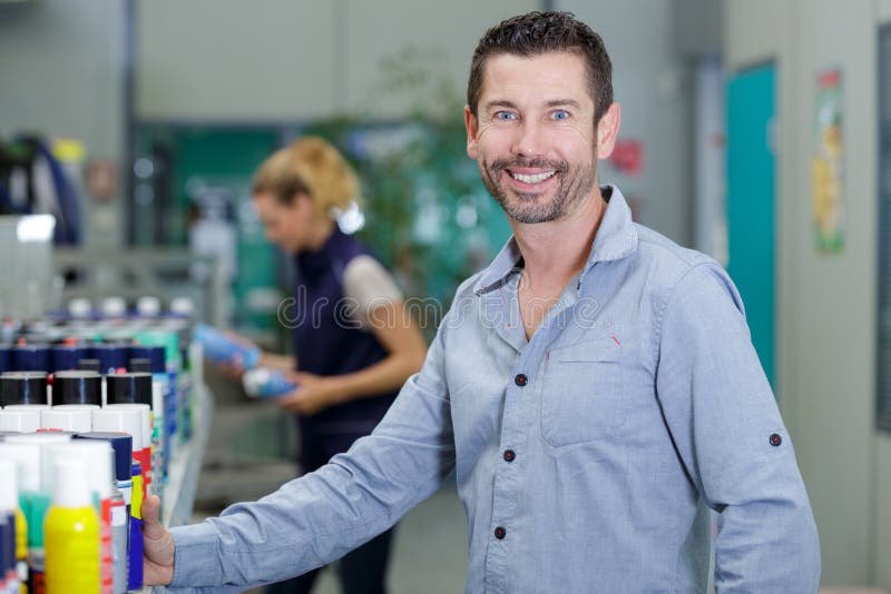 Hardware Store Worker Counting Stock Stock Image - Image of adult ...