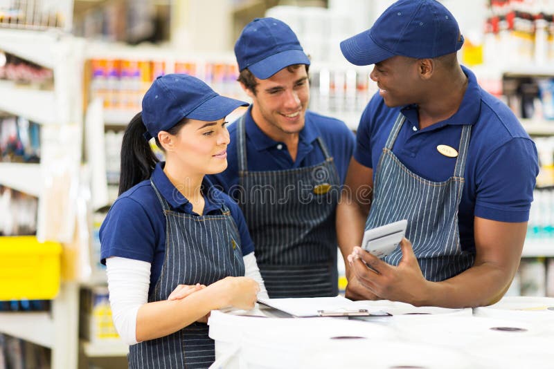 Hardware store workers stock photo. Image of girl, assistant - 41253184