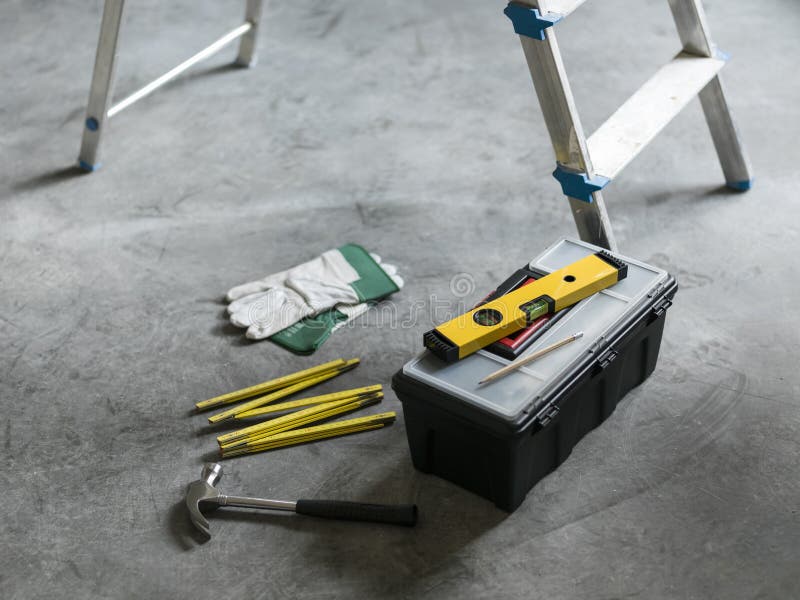 Home Renovation and DIY Tools Still Life Stock Photo - Image of ...