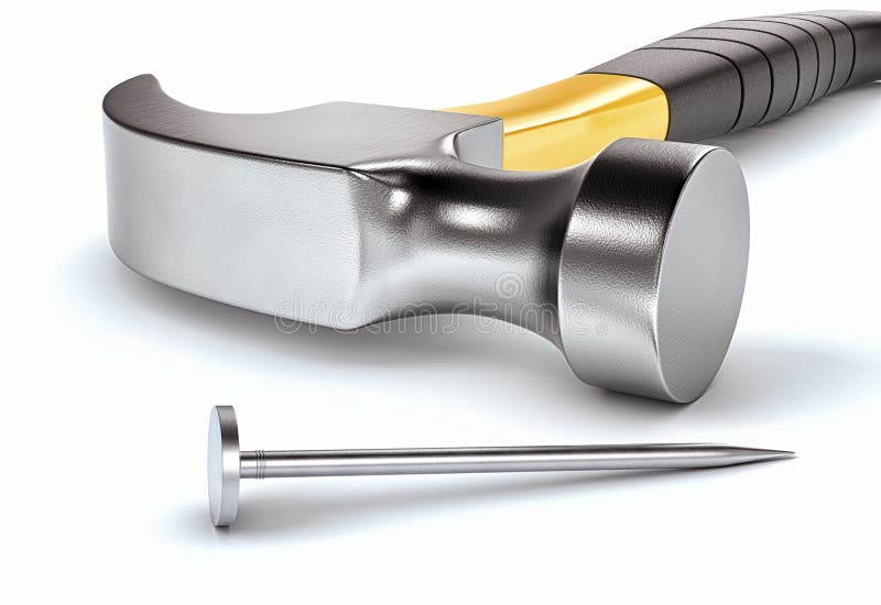 Hardware tools, hammer stock illustration. Illustration of metallic ...