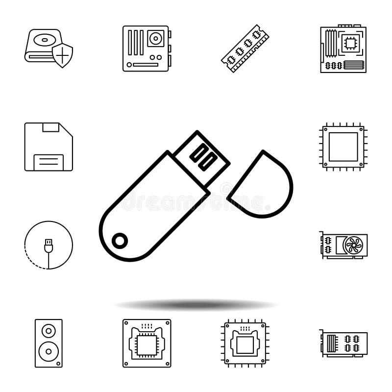 Hardware, USB, Memory Icon. Simple Thin Line, Outline Vector Element of Hardware Icons Set for ...