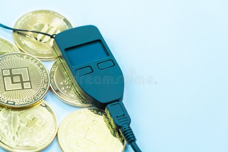Hardware Wallet with Cryptocurrency Isolated on White Editorial Stock ...