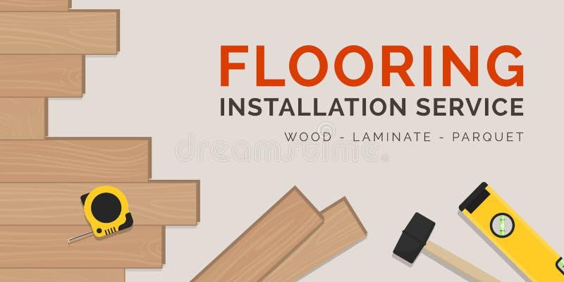 Hardwood Flooring Professional Installation Service Stock Vector ...