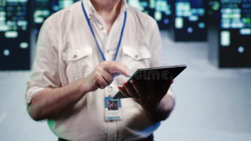 Admin in Data Center Using Artificial Intelligence Tech on Tablet Stock Video - Video of ...
