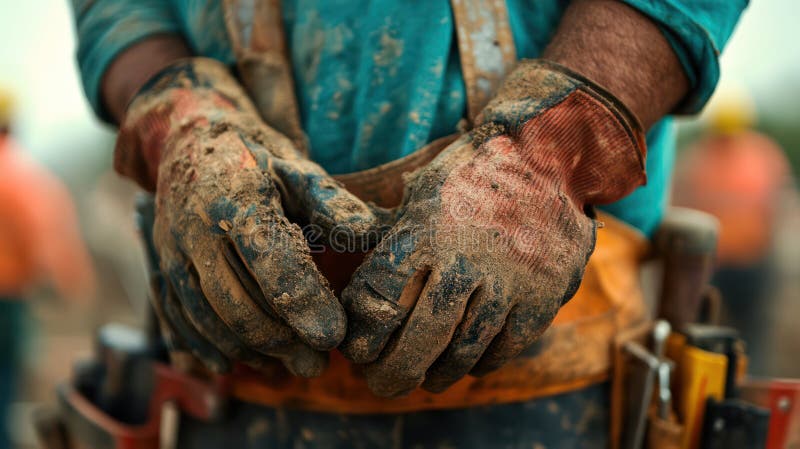 Hardworking Contractor Using Tools at Construction Site with Safety ...