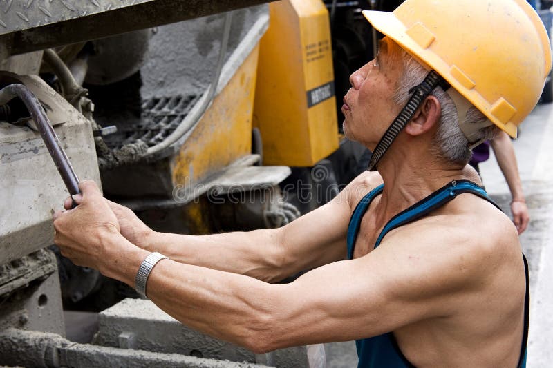 Hardworking laborer stock image. Image of buiding, mixer - 21341885