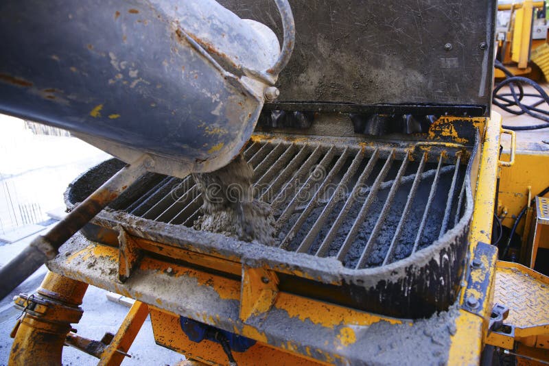 Hardworking Laborer and Truck-concrete Mixer Stock Photo - Image of ...