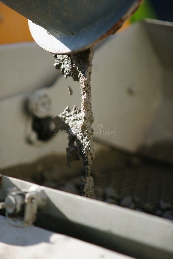 Hardworking Laborer and Truck-concrete Mixer Stock Photo - Image of ...