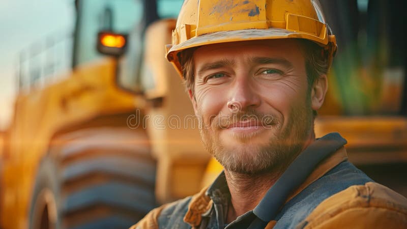 Hardworking Man Operating an Excavator at Sunset in a Construction Site Stock Footage - Video of ...